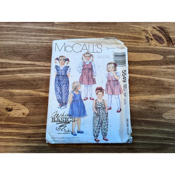 Mccalls | Office | Vintage 9s Mccalls 5549 Toddler Dress Bodysuit ...